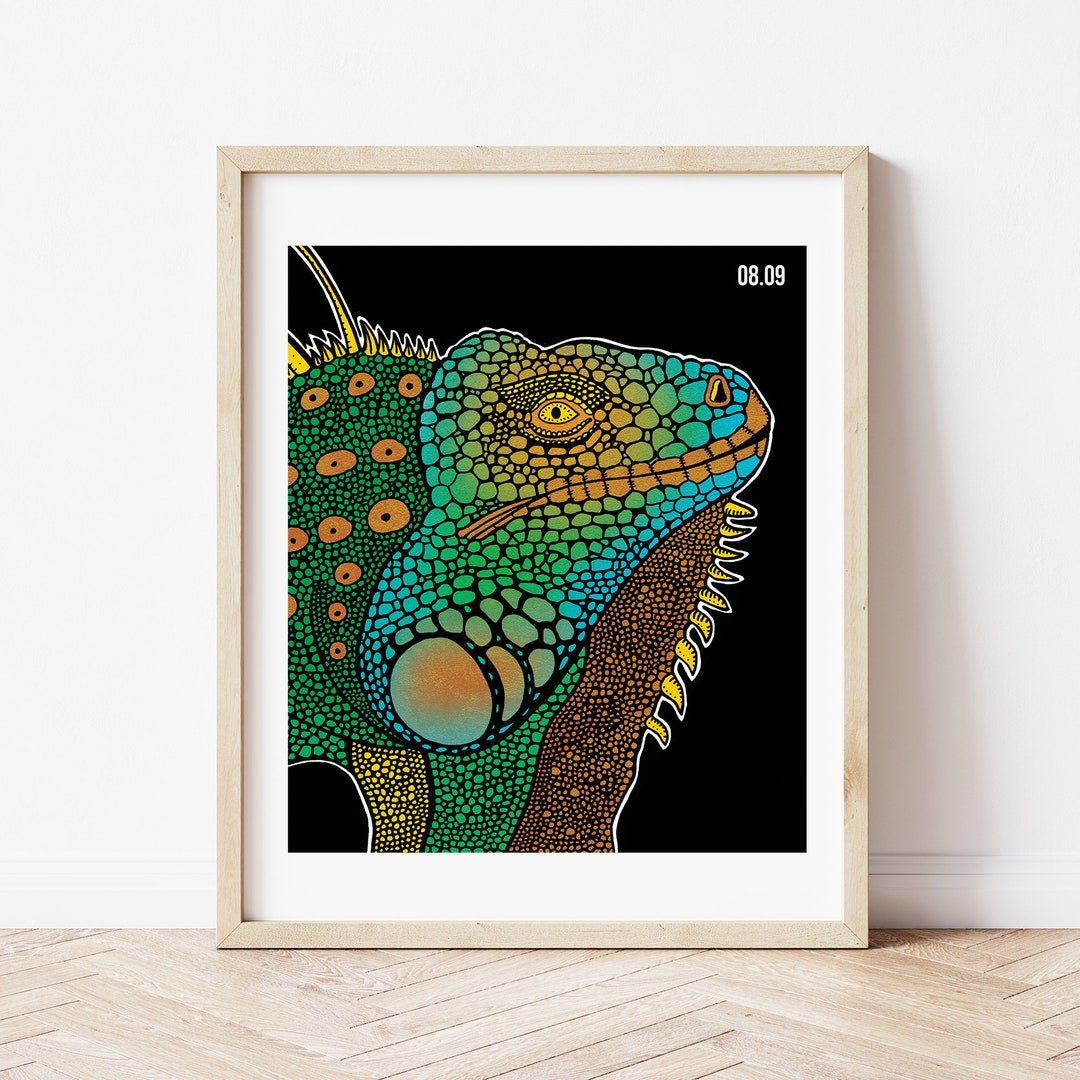 8 Sept - World Iguana Day - Giclee Print (unframed) - Etsy