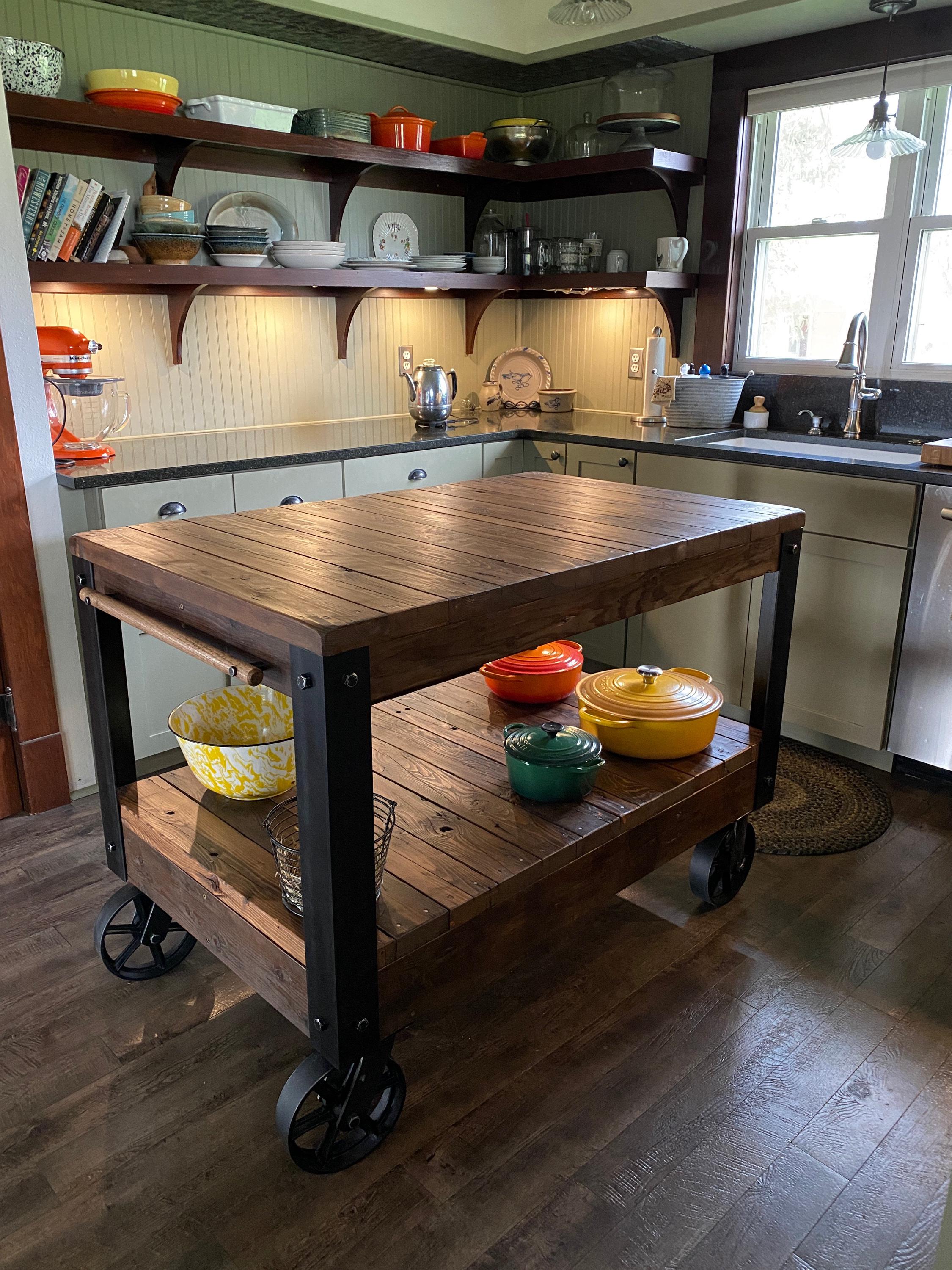 Cart Table Cart Island Factory Cart Table With Large Wheels Similar ...