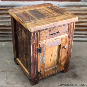 Timber Rough Sawn Night Stand or End Table- Rustic Wood Bedside Tables ...