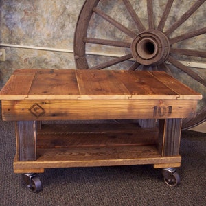 Factory Cart Coffee Table Antique Style Similar to Reclaimed Wood ...