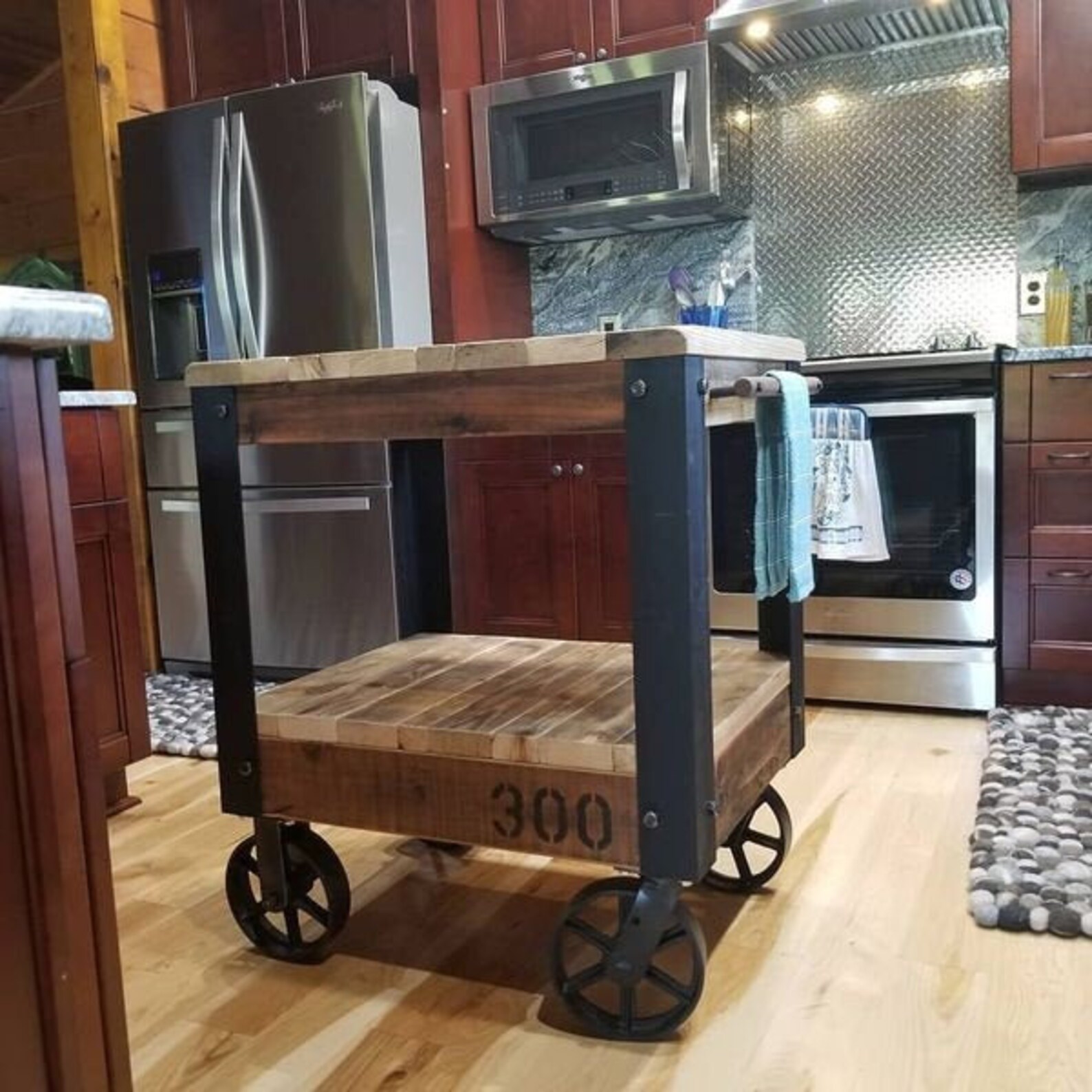 Cart Table Cart Island Factory Cart Table With Large Wheels Similar ...