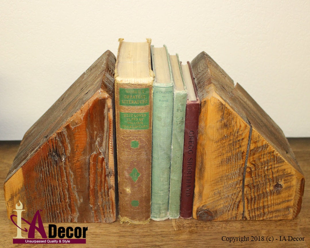 Beam Wood Book Ends Rustic Book Ends Wooden Book Ends - Similar Look to ...