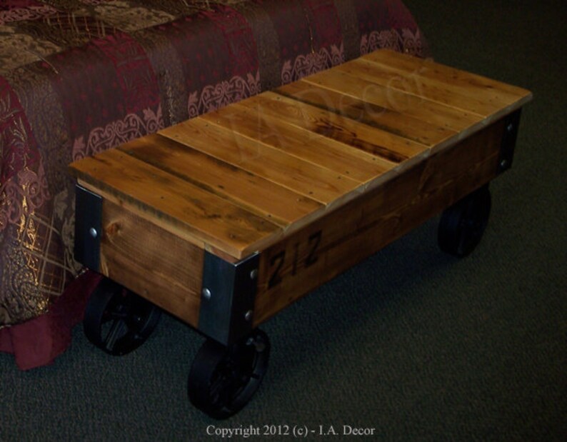 Factory Cart Coffee Table Industrial Coffee Table Rustic | Etsy