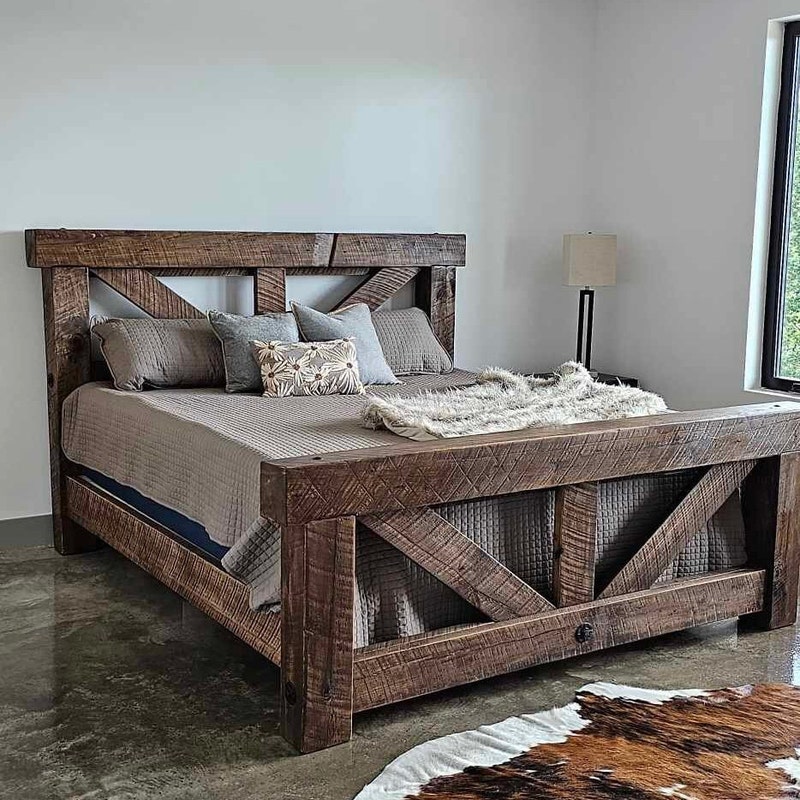 Rustic King Bed Frame - Etsy