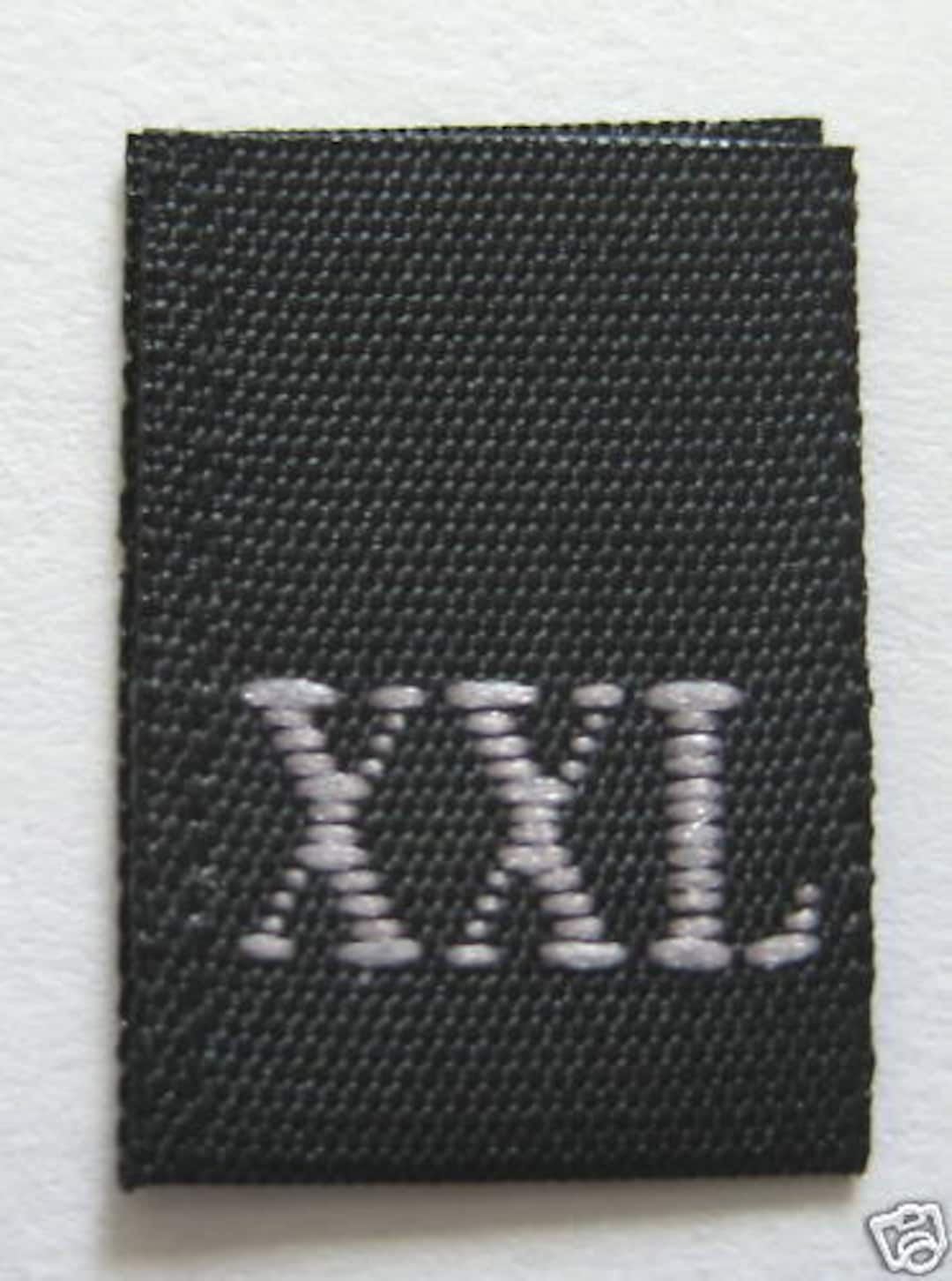 500 Pcs BLACK Woven Clothing Labels, Size Tags Extra Extra Large - Xx ...