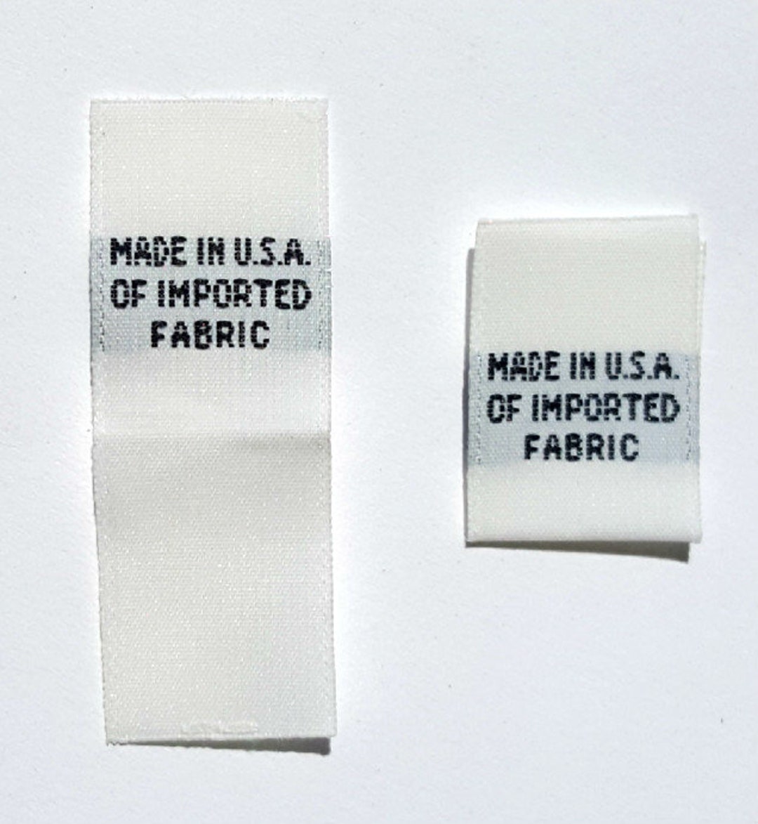 500 Pcs White Woven Clothing Labels, Care Label - Made in USA of ...