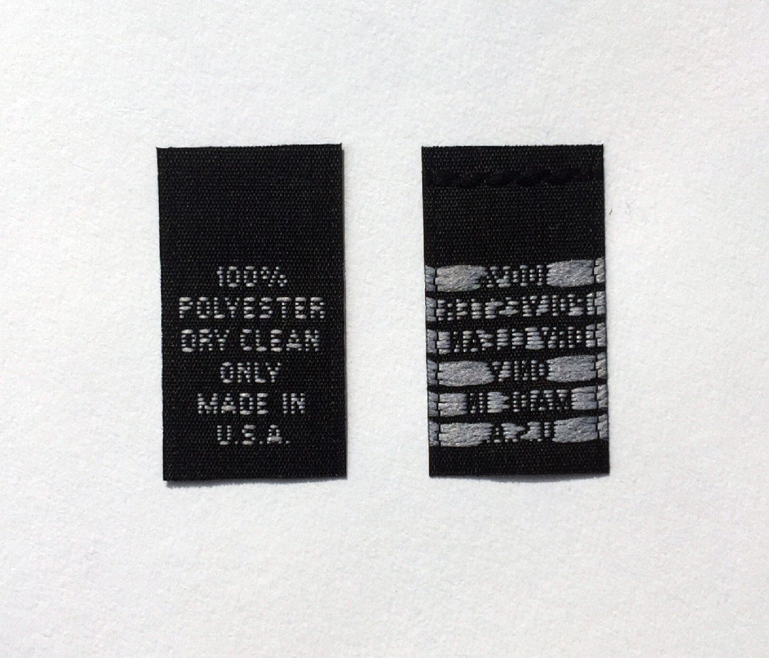 100 Pcs Black Woven Clothing Sewing Content Garment Label Tags, Apparel ...