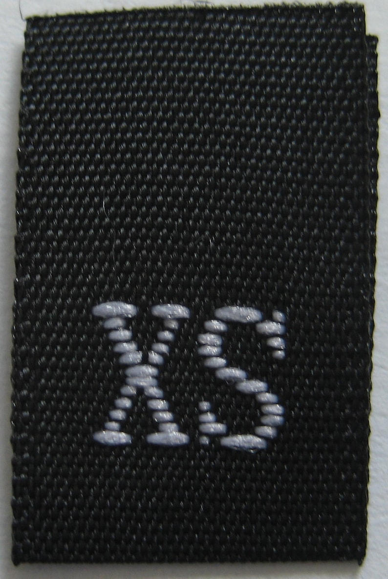 500 Pcs BLACK Woven Clothing Labels Size Tags Extra Small - Etsy