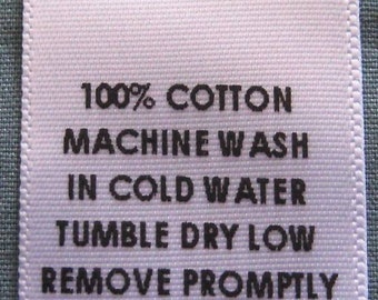 100 Pcs White Printed Clothing Labels Care Label Hand Made | Etsy