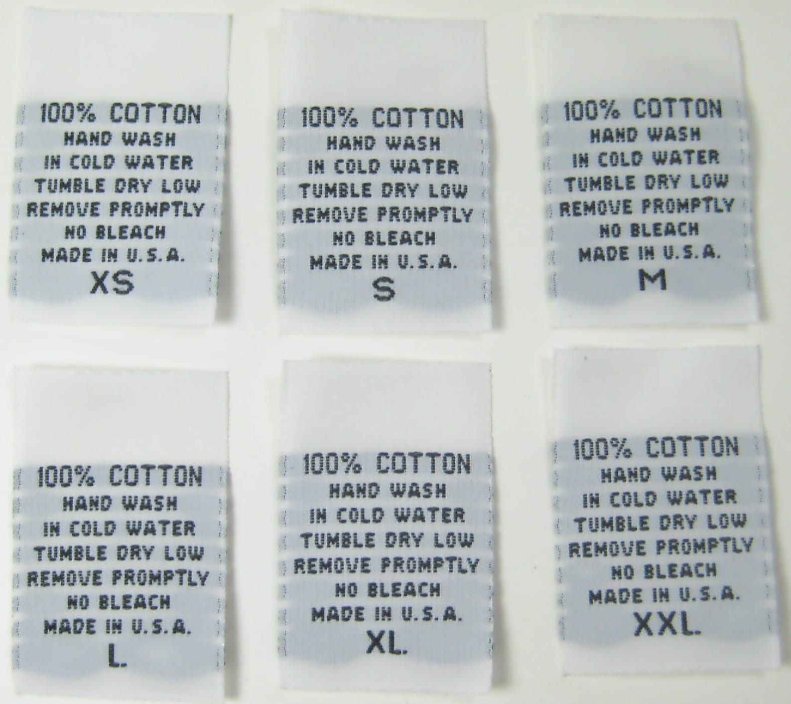500 Pcs White Woven Clothing Labels, Care Label 100% Cotton Hand Wash ...