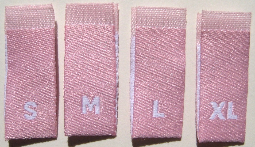 Mixed Lot of 50 Pcs Light HOT PINK Woven Clothing Labels, Size Tags - S ...