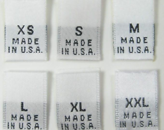 500 White Black Clothing Size Labels - Woven Size Tag - T-shirt Size ...