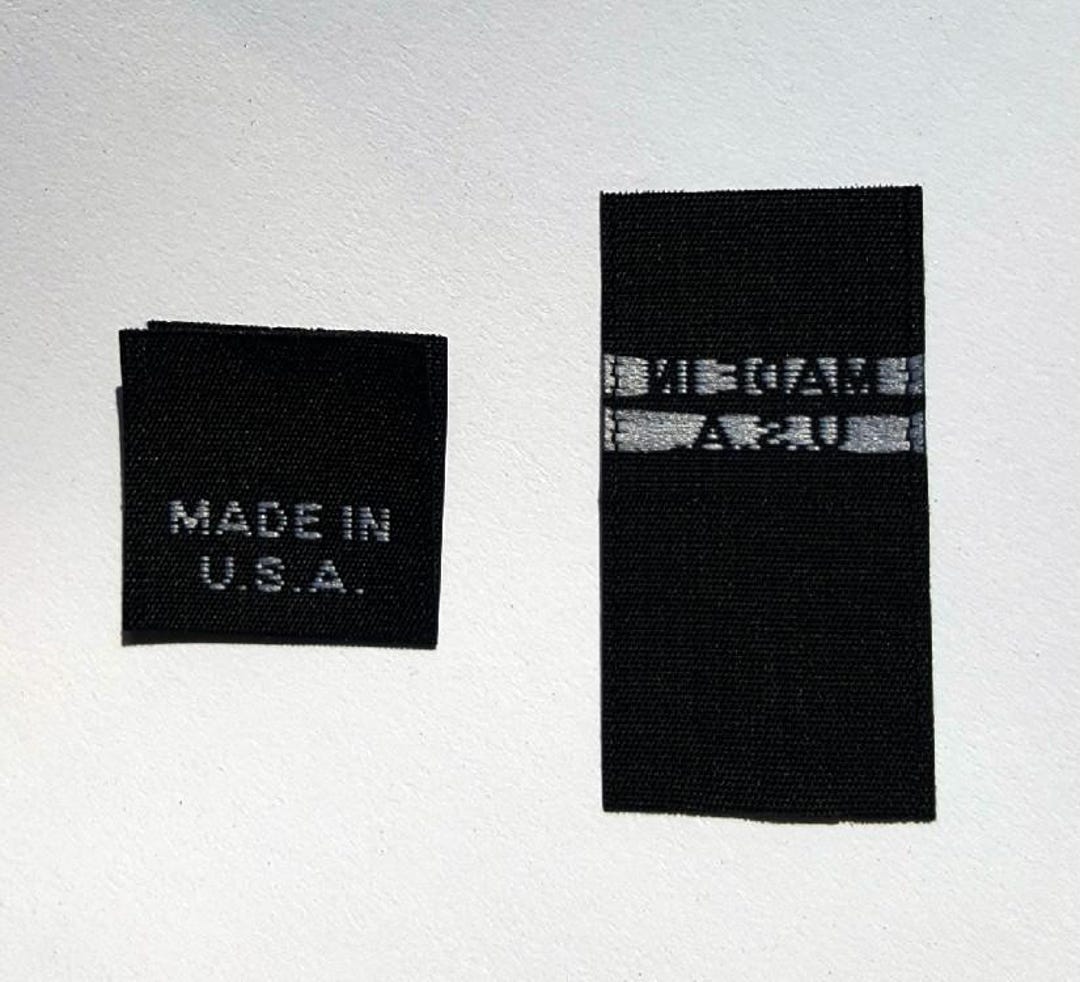 250 Pcs Black Woven Clothing Labels, Care Label - Made in USA - Etsy