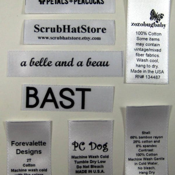 Custom Satin Labels - Etsy