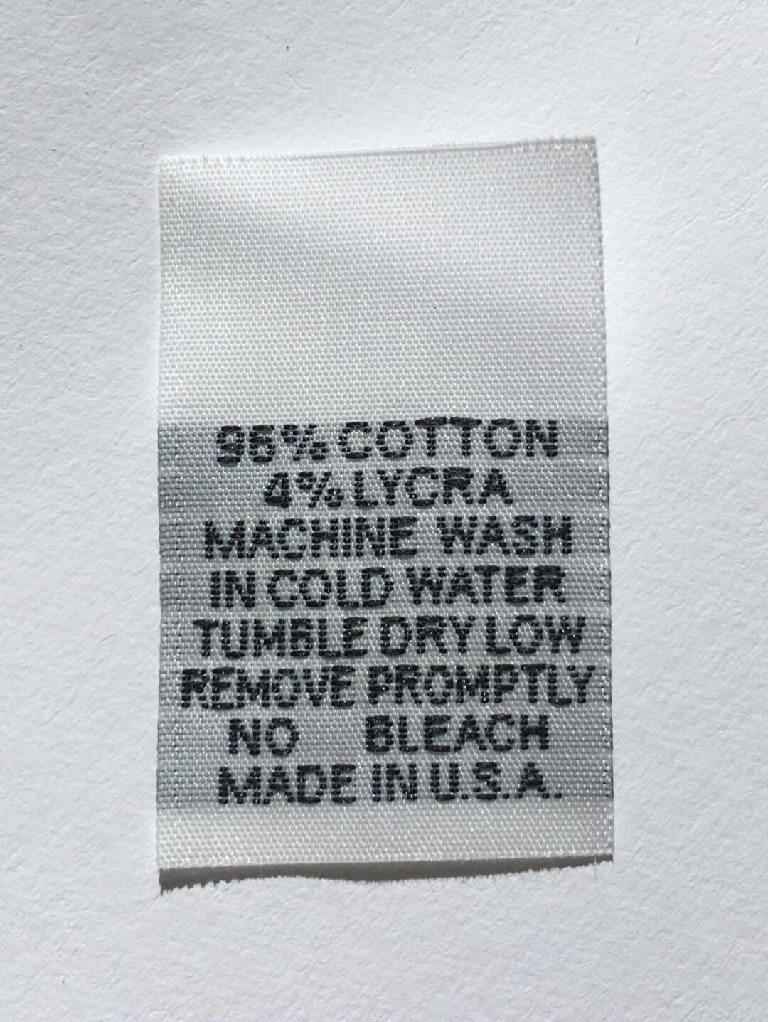 1000pcs White Woven Clothing Sewing Care Label Tags - 96 Cotton / 4 ...