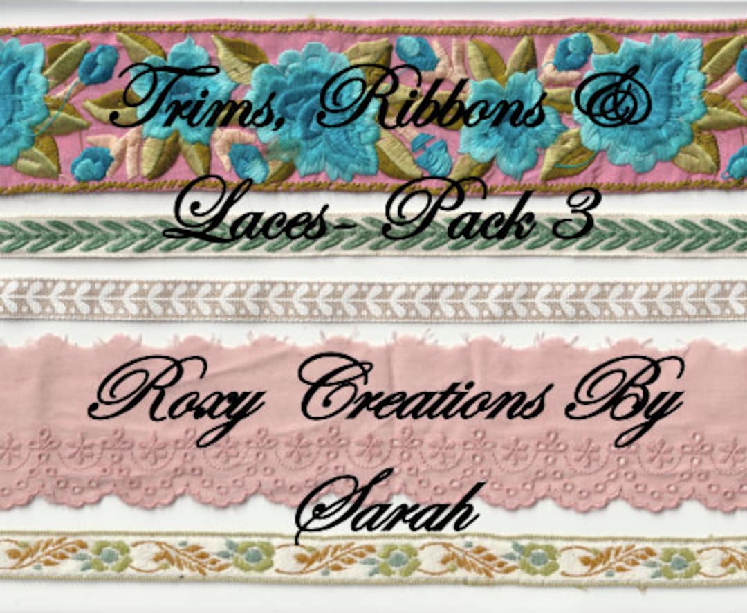 Pack 3 Trims, Ribbons & Laces Printable Scrapbook Junk Journal DIGITAL ...