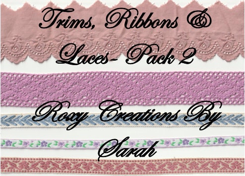 Pack 2 Trims Ribbons & Laces Printable Scrapbook Junk - Etsy
