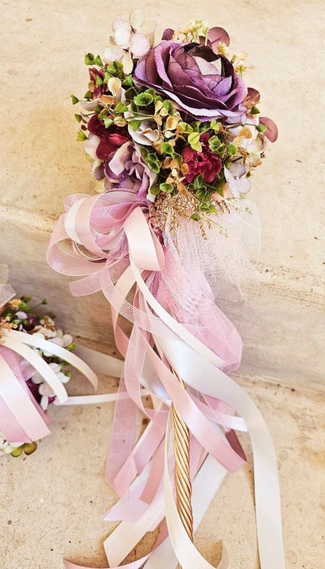 VARIETY Dusty Mauve, Purple, Lilac Flower Girl Pom Wands Custom Order ...