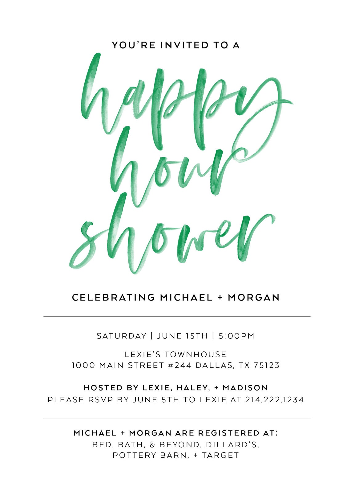 DIGITAL DOWNLOAD the Morgan Happy Hour Shower - Etsy