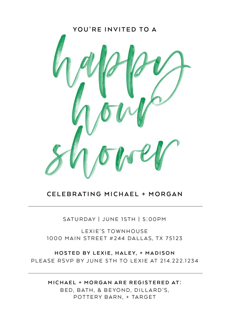 DIGITAL DOWNLOAD the Morgan Happy Hour Shower - Etsy