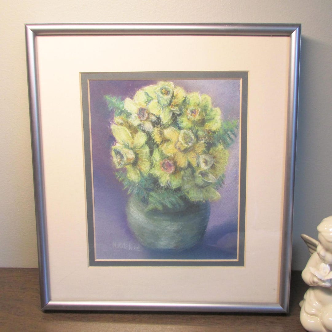 Pastel Picture Arrangement of Daffodils Artist Kay Ritchie Folk Art ...