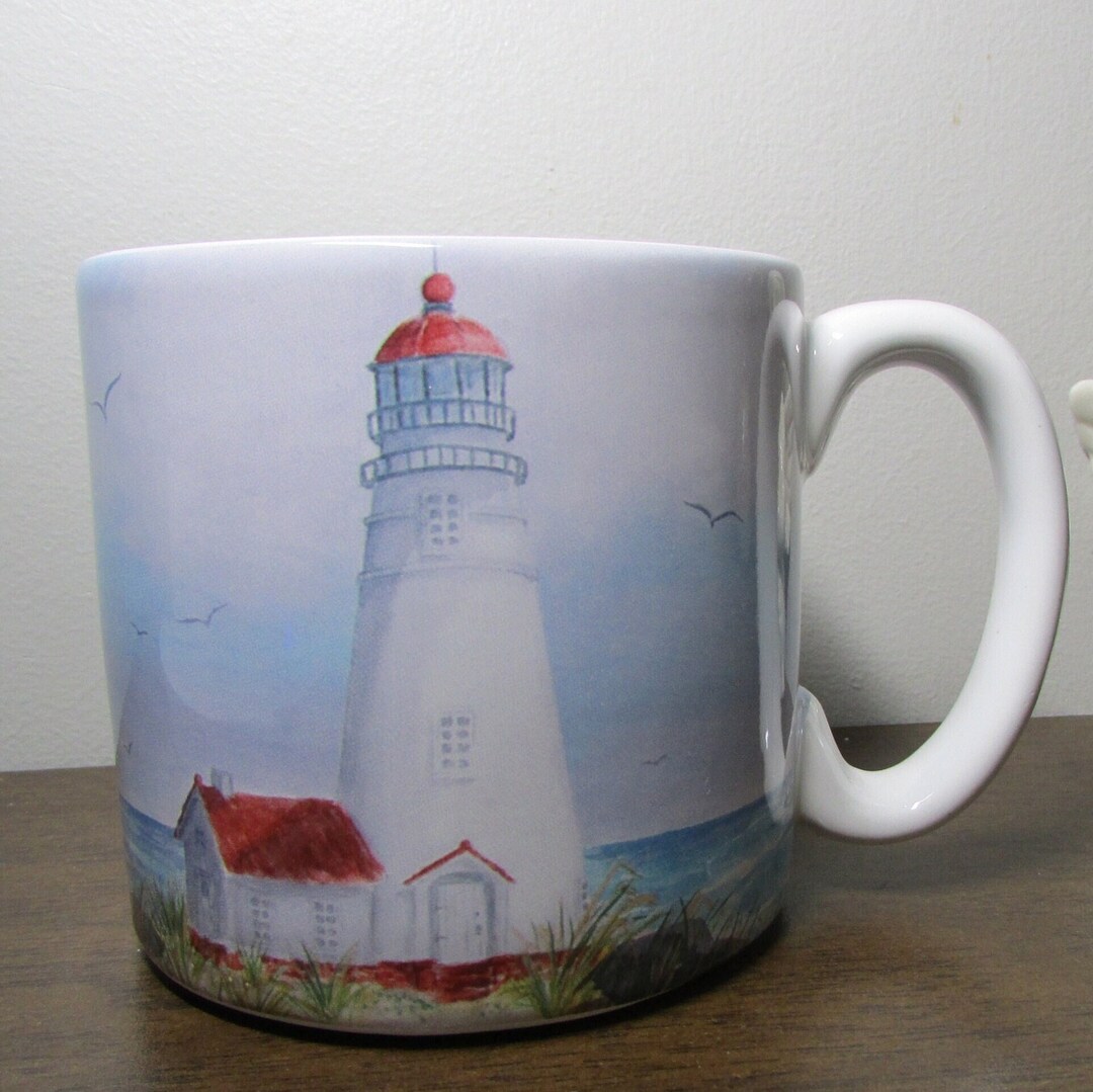 Vintage Lighthouse Mug Coastal Light Pattern Burton & BURTON Beach ...