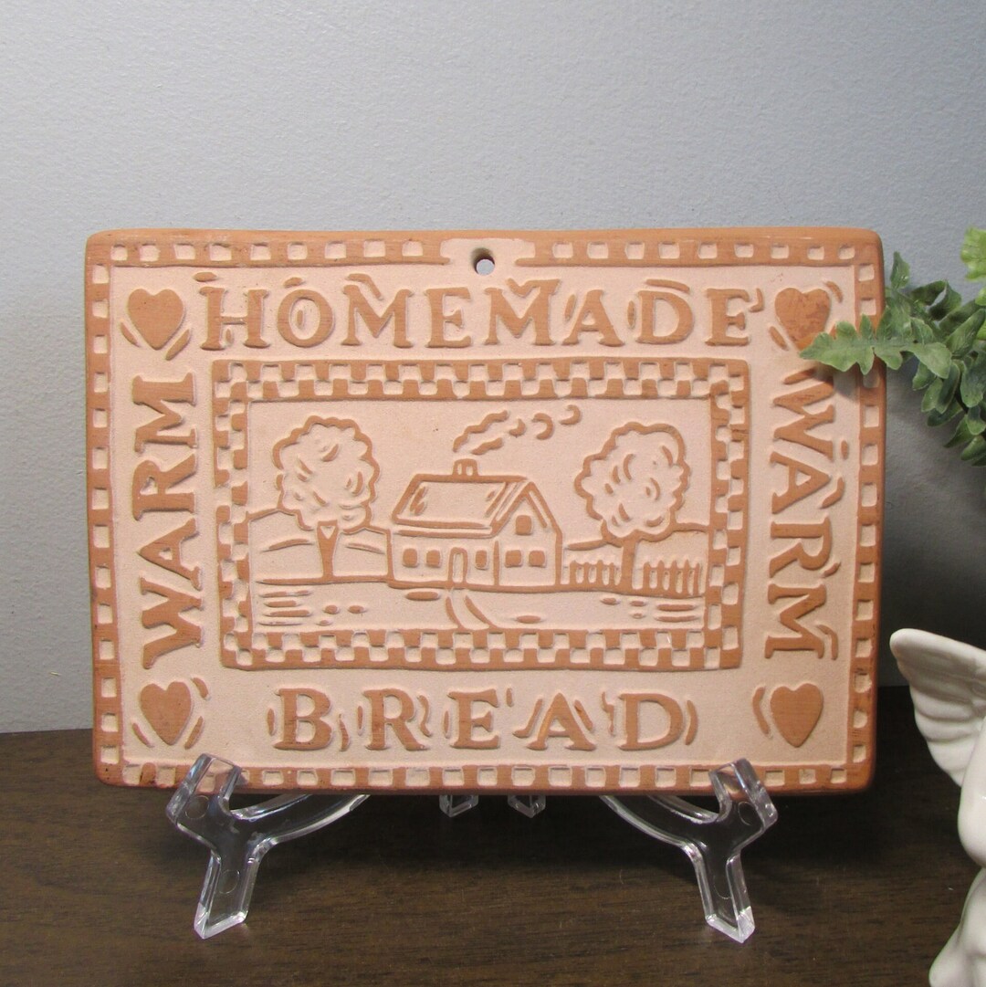 Red Clay Bread Basket Warmer Red Clay Brick Homemade Bread 1995 Hill ...