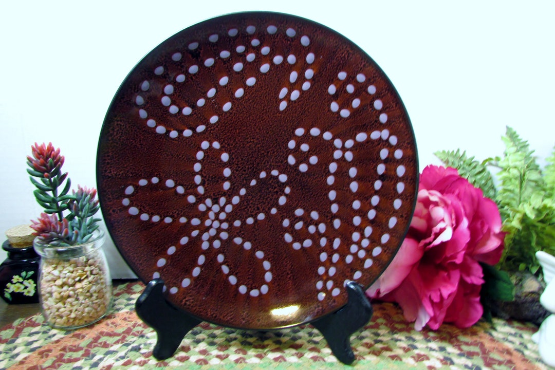 Koshi Hana Pattern Round 8.5 Plate Dark Pink & Brown From Pier 1 Pink ...
