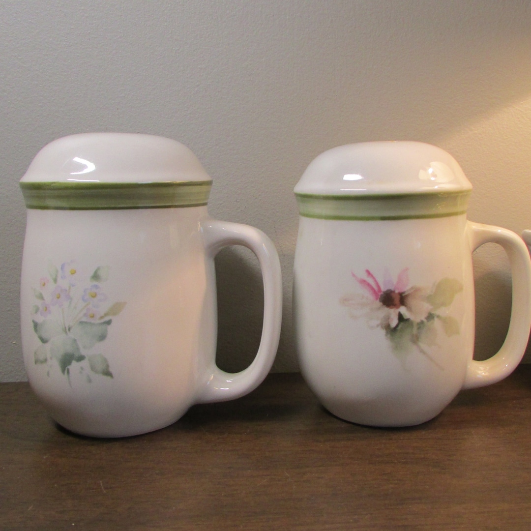 Large Salt & Pepper Shakers Large Handle Seasons Pattern by - Etsy