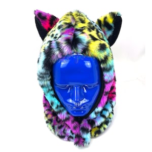 Lisa Frank Inspired Rainbow Leopard Hood - Etsy