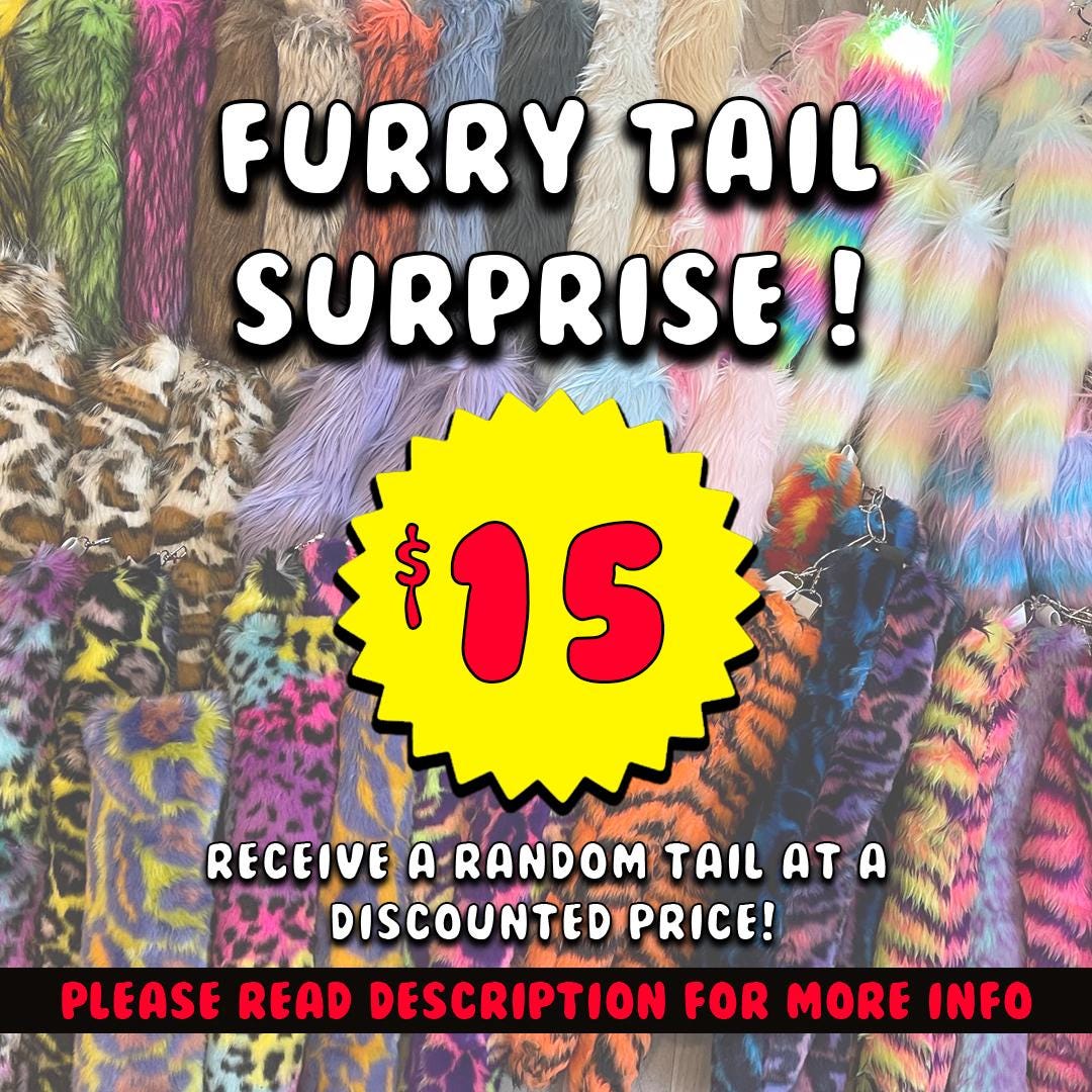 Furry Tail Surprise - Cheap Tail - Discounted Tail - Therain Tail - Cosplay Tail - Etsy