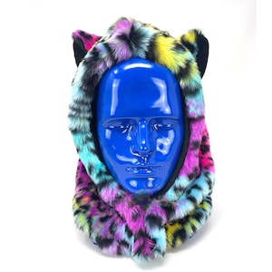 Lisa Frank Inspired Rainbow Leopard Hood - Etsy