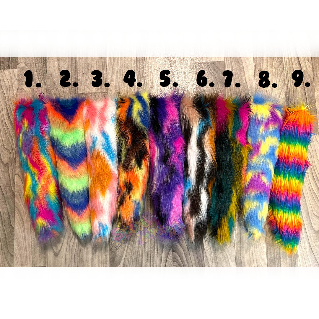 Wild Strippy Animal Tails - Birthday Accessories - Costume Tails - Etsy