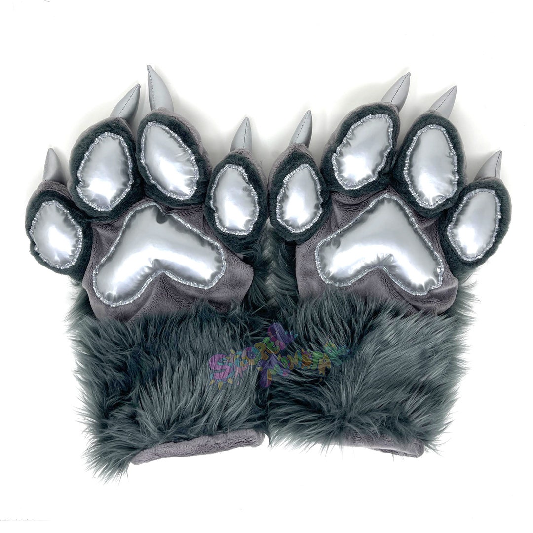 Gray Gloved Furry Paws - Etsy