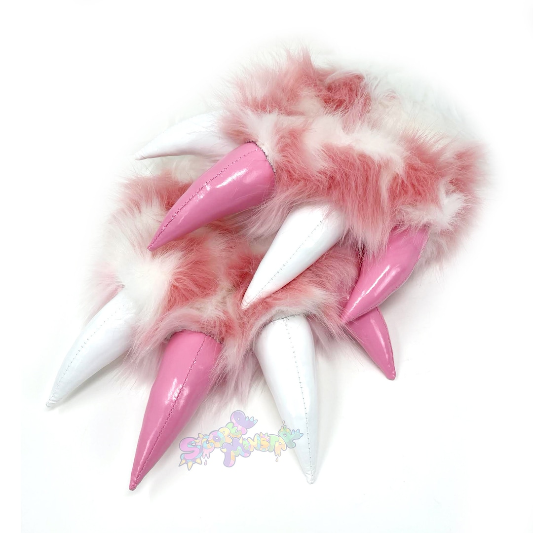 Pink and White Claw Paws Cosplay Furries - Etsy