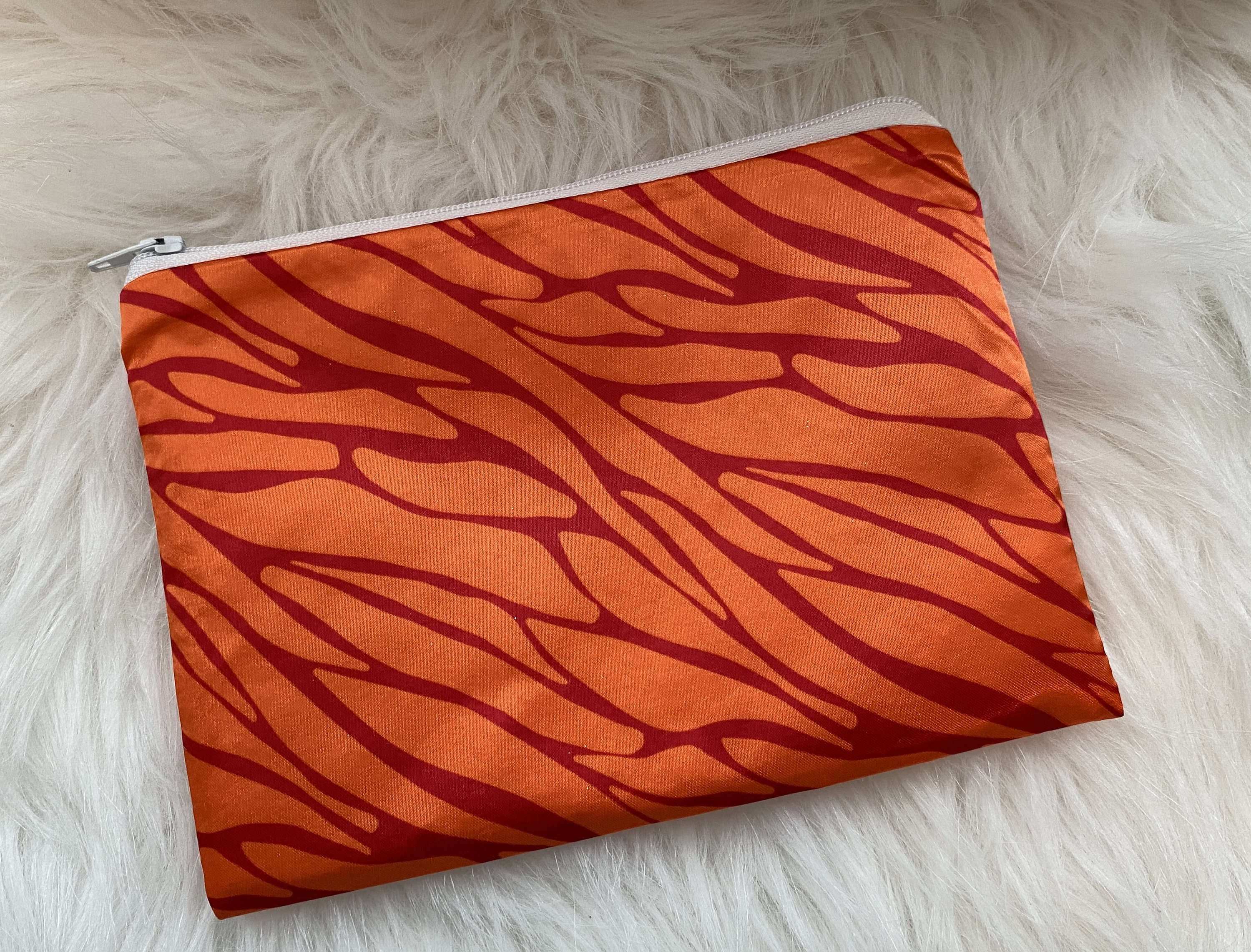 Handmade Satin Zipper Coin Purse, Animal Print Cosmetic Bag, Small ...