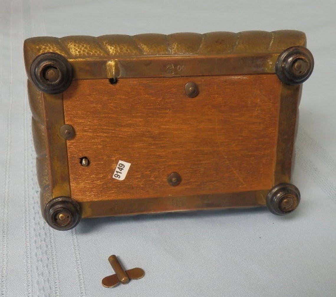 Antique Music Box Bronze WMF Wurttembergische Metallwarenfabrik Germany ...