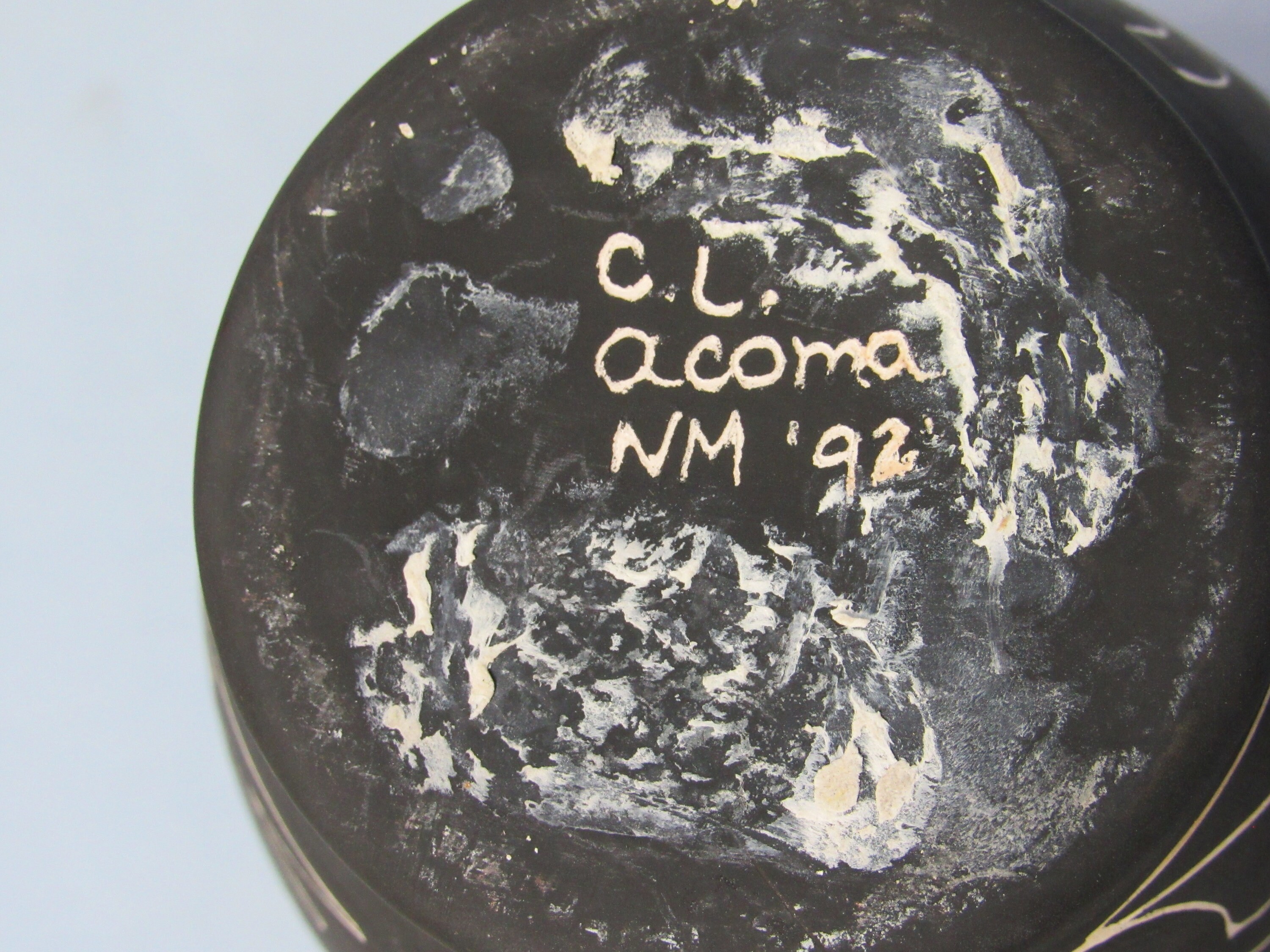 Acoma Pottery Mimbres Design With Flute Player Ladybugs Quail Fish and ...