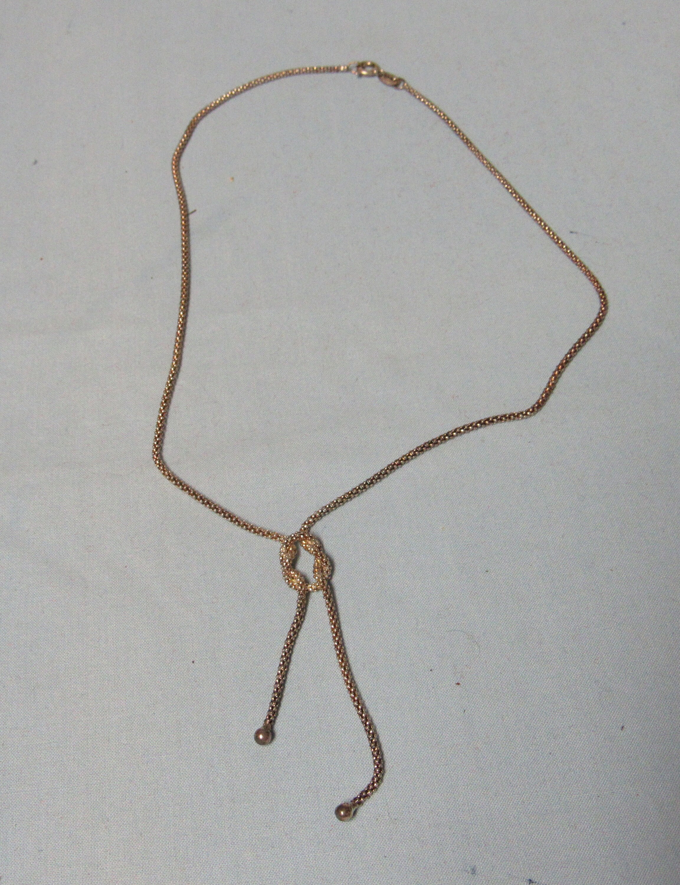 Sterling Silver Knot Pendant Bolo Style Necklace Marked 925 Sterling Silver Knot Pendant Bolo Style Necklace Marked 925