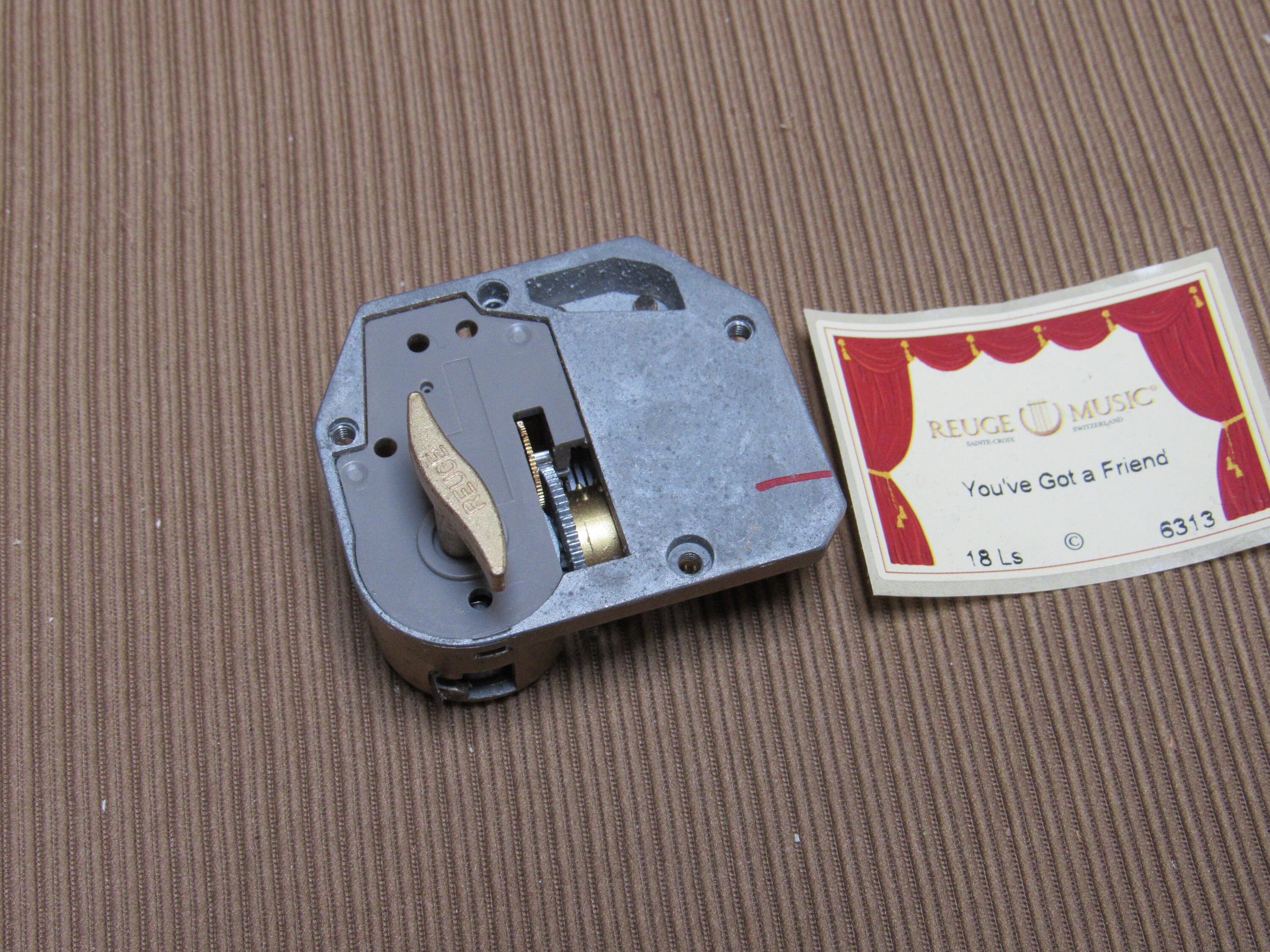 Reuge Music Box Movement Mechanism 18 Notes Plays You've Got a Friend ...