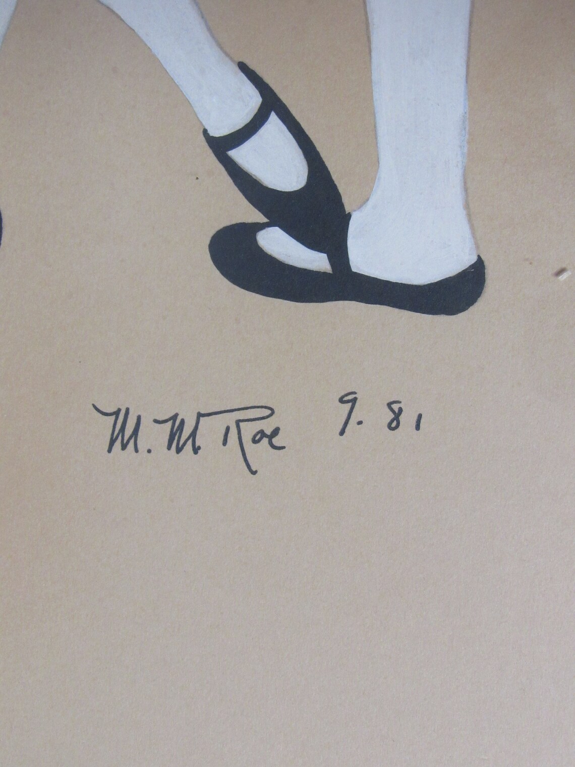 M. M. Roe Maggie Signed Original Watercolor Ballerina Dancers Dated ...