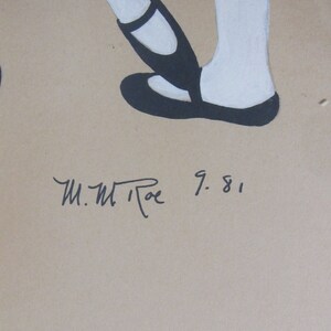M. M. Roe Maggie Signed Original Watercolor Ballerina Dancers Dated ...