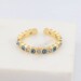 Evil Eye Stackable Ring, Blue Lucky Evil Eye Adjustable Ring, Gold Rainbow Evil Eye Open Ring ...