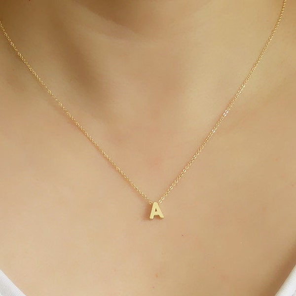 Initial Necklace Gold - Etsy