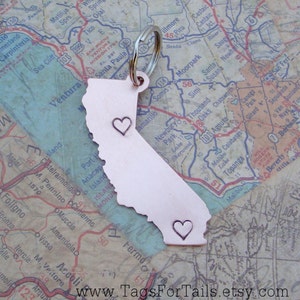 California State Keychain W/ LONG Message or Quote Custom Handmade - Etsy