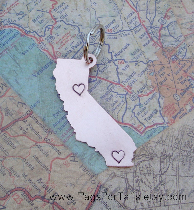 California State Keychain W/ LONG Message or Quote Custom - Etsy