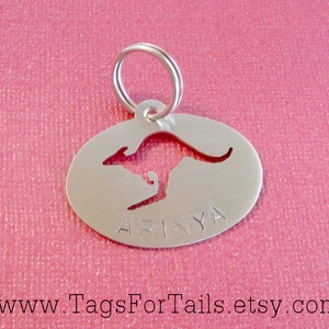 Kangaroo Cutout Pet Tag Handmade and Hand Cut Personalized - Etsy