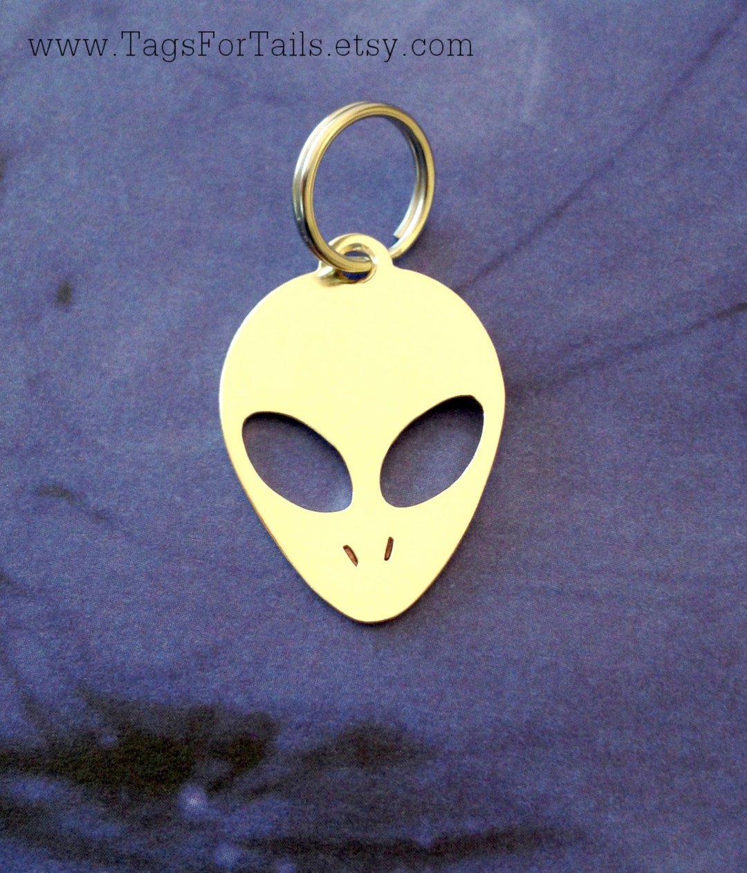 Alien Pet ID Tag Handmade Copper Nickel or Brass - Etsy