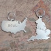 Country Keychain Set of Two Choose Your Countries Handmade - Etsy