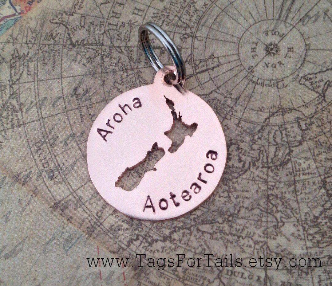 New Zealand Keychain With Short Message Cut Out Style - Etsy